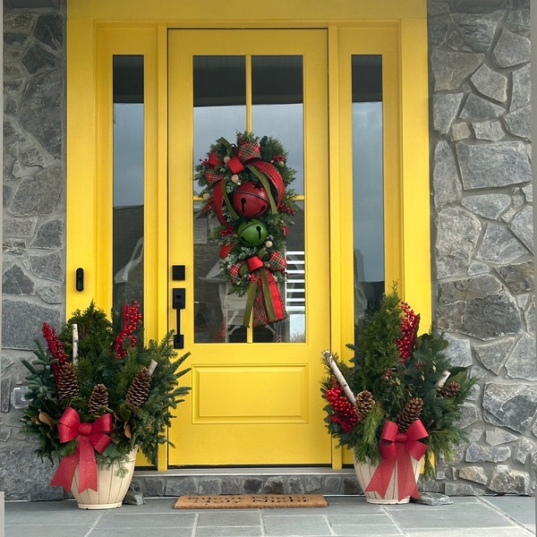 Neutral Boho Fall Foliage and Velvet Pumpkin Wreath for Front Door ...