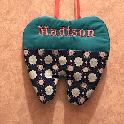 DIGITAL ITEM: ITH Tooth Shaped Pillow With Pocket Embroidery Design 4 ...