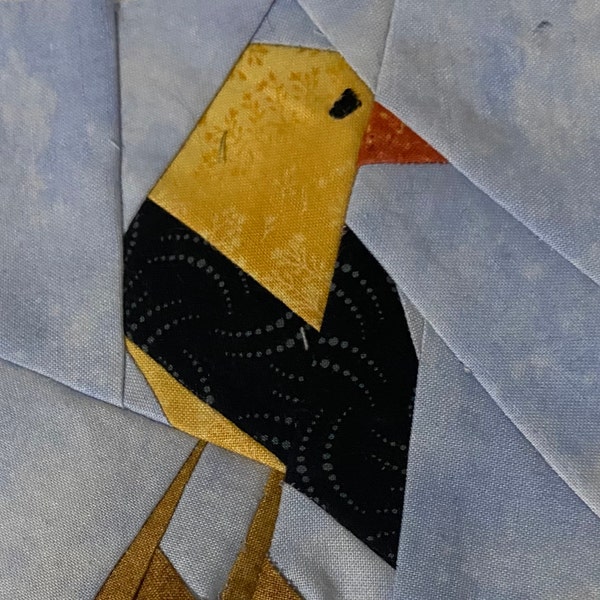 Yellow Finch Paper Pieced Block Pattern in PDF - Etsy