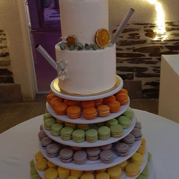 CAKE STAND Wood Wedding White Extra Large Plate 19/18/17/15.5/14/11.5 ...