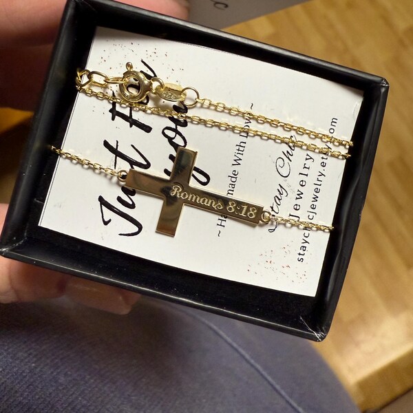 Cross Name Bracelet, Baptism Gift, Personalized Cross Bracelet With ...