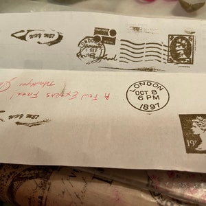 Wavey Lines, Wavy Postal Mark, Cancellation, Vintage Post Mark ...