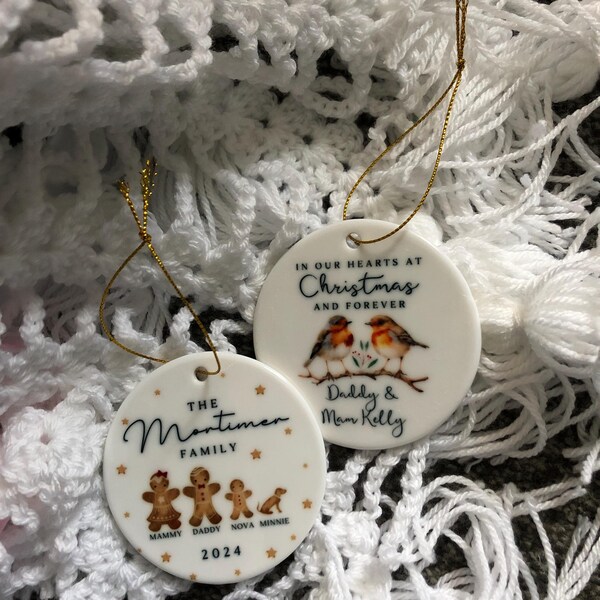 Childs Height Bauble Personalised Christmas Decoration 2024 Ribbon Baby ...