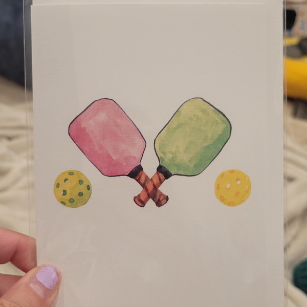 Pickleball Greeting Card | Pickleball Themed Gift Pickleball Stationery ...