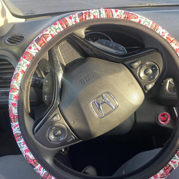 Tooled Leather, Cowhide & Leopard Brushstroke Pattern Steering Wheel ...