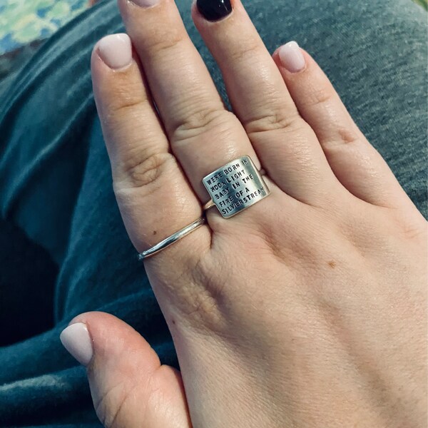 Personalized Inspirational Ring Hand Stamped | Wide Inspiring | Unique ...