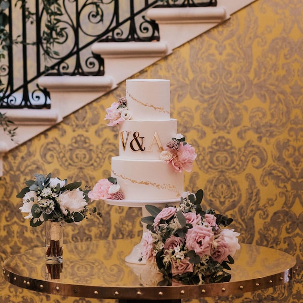 Acrylic Wedding Cake Monogram Personalisation- Cake Topper- Wedding ...
