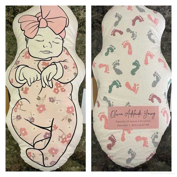 Customized Life-size Newborn Baby Pillow Birth Gift Keepsake - Etsy