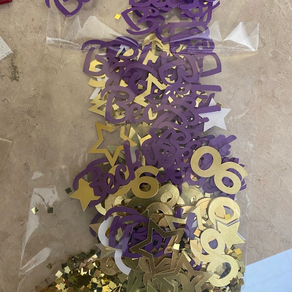 90th Birthday Party Personalized Confetti - Name, 90, Stars, Glitter ...