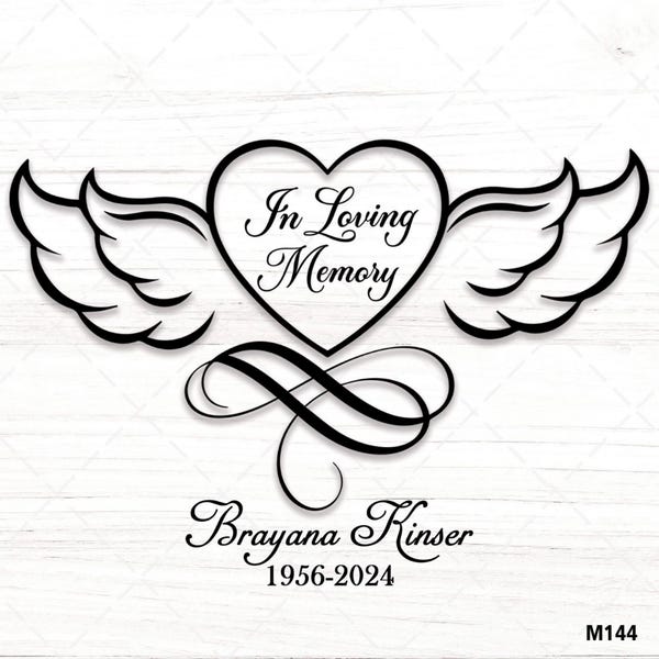 Memorial Png, in Loving Memory Png, Rest in Peace Png, Memorial Wings ...