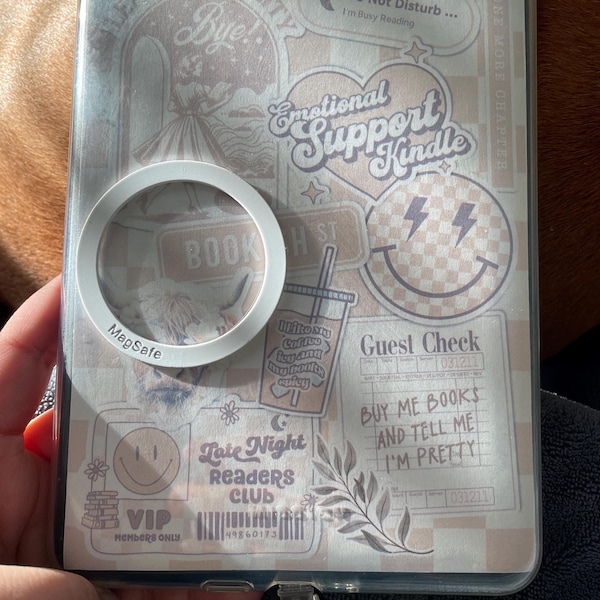 Bookish Sticker Inspired Kindle Insert - Neutral Checkered Compatible ...