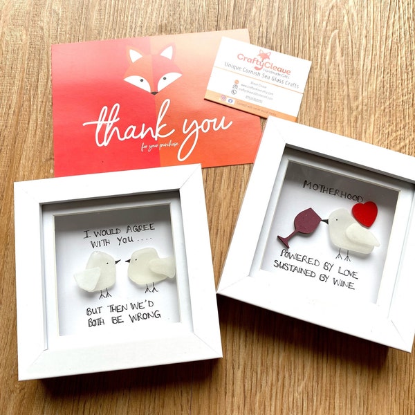 Cornish Sea Glass Art Frame Let the Sea Set You Free Coastal Scene ...