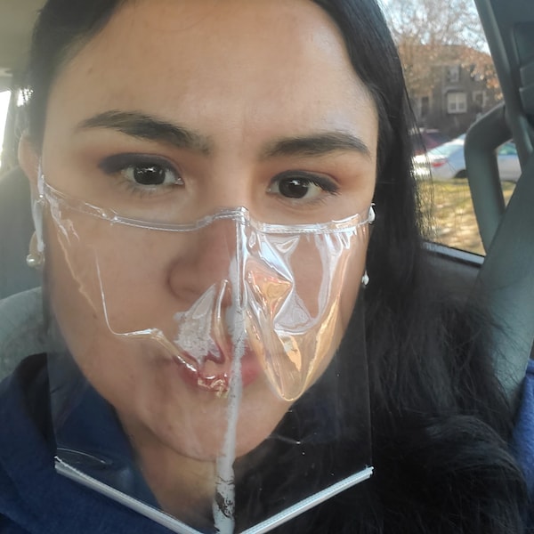 Completely Clear Face Mask With Nose Wire; Invizimask - Etsy