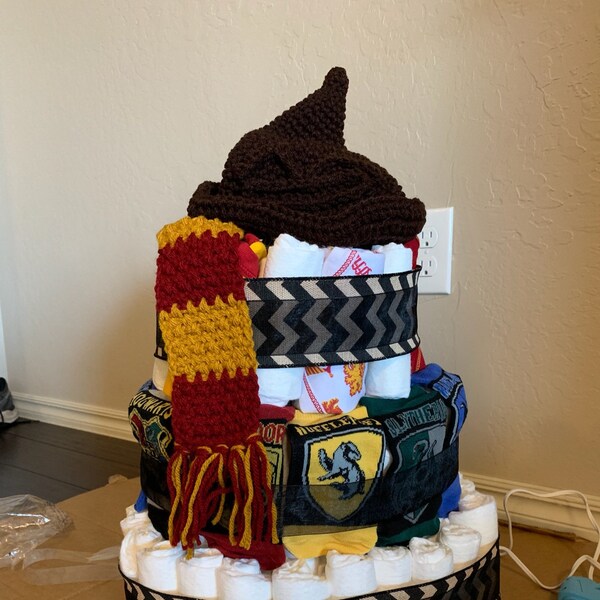 Crochet Sorting Hat and House Scarves, Baby House Scarf Photo Prop ...