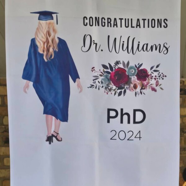 Personalized Phd Graduation Yard Sign, Doctorate Degree Graduation Yard ...