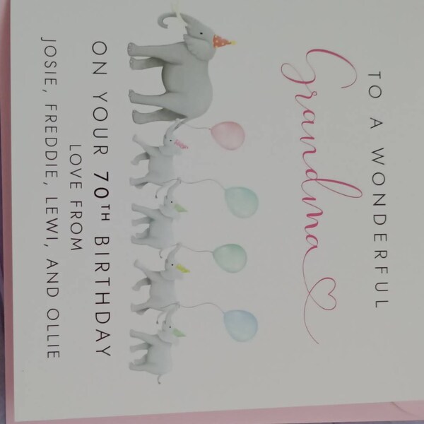 Personalised Elephant Fathers Day Card for Grandpa Grandad, Gramps ...