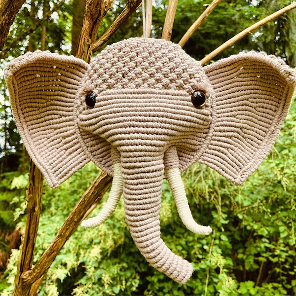 Beginner Macrame Elephant Pattern in English, Macrame Animal Pattern ...