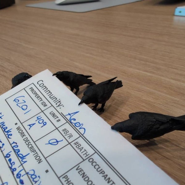 Handmade Miniature Ravens, Mini Set of 2 Black Crows, Style 2 - Etsy