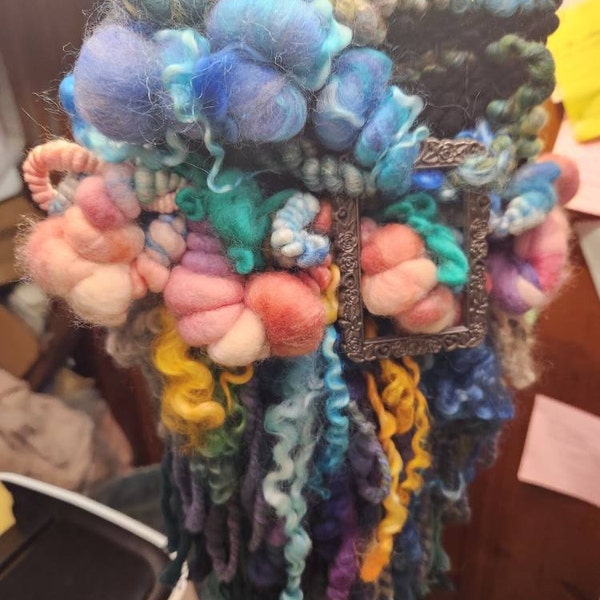 1oz Teeswater Wool Locks, MIDNIGHT, 6-7 Long, Hand Dyed Black Purple ...