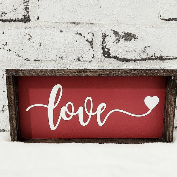 Mini Valentines Day Sign | LOVE HEART | Small Sign Tier Tray | Tiered ...