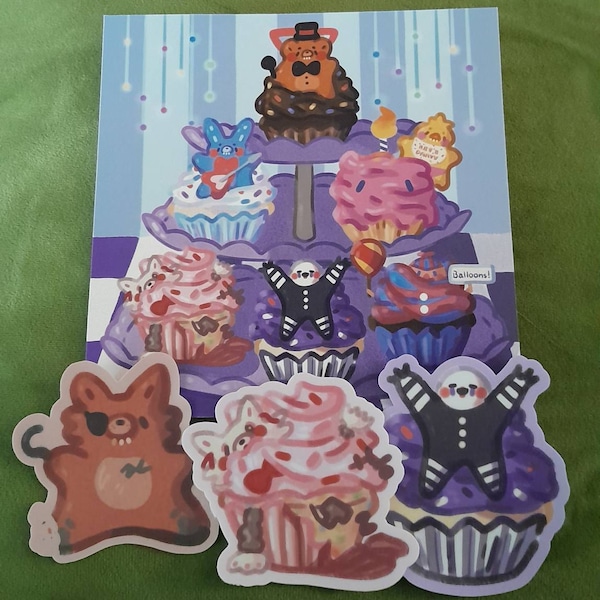 Fnaf Inspired Cookies Sticker Pack Chibi Fnaf Stickers Cute Fnaf Freddy ...