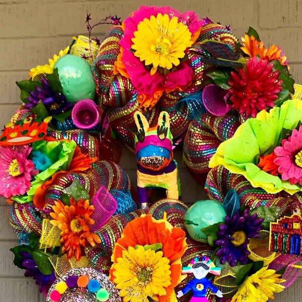 Fiesta Wreath, Fiesta Deco Wreath, Wedding Fiesta Wreath, Birthday ...