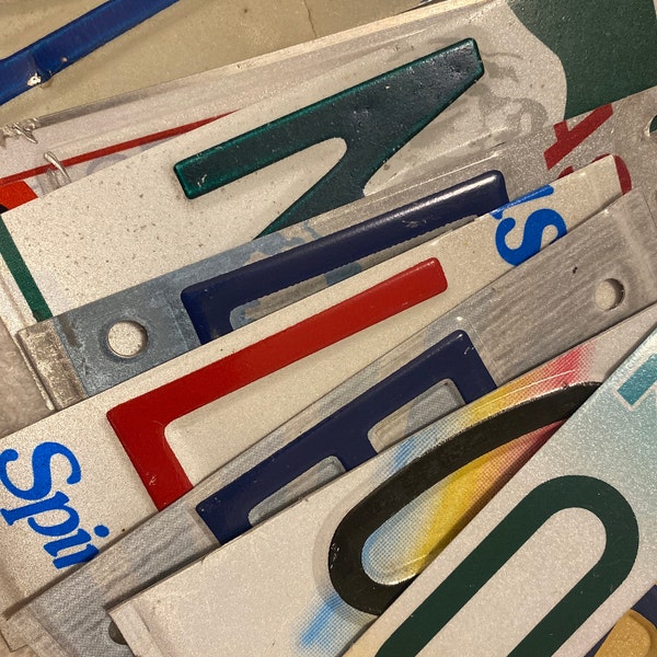 Worn & Faded License Plate Letters and Numbers to Build Your Own ...