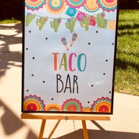 Taco Bar Party Sign Fiesta Party Sign Fiesta Food Station Sign Fiesta ...