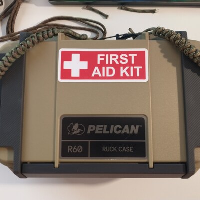 Red First Aid Kit Stickers Decal Camp Boat Kayak SUP Camp Kid Family ...