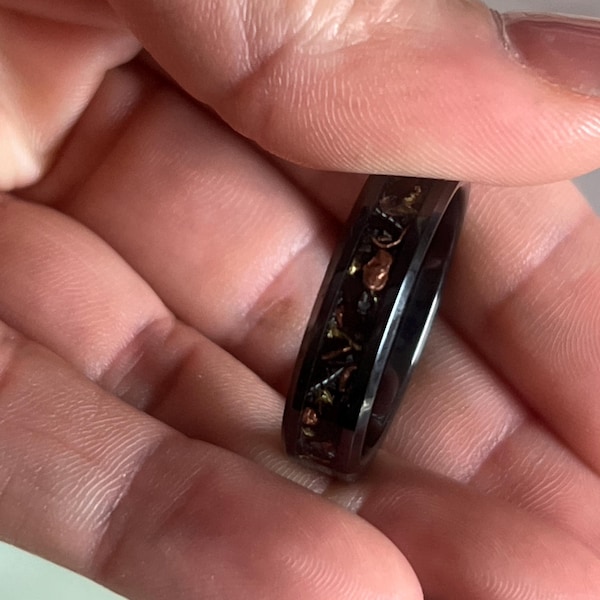 Gold Dust Ring, Pyrite and 24k Gold Flake Ring, Pyrite Jewelry, Fools ...