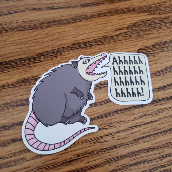 Ahhhhhhh Possum Die Cut Sticker - Possum Stickers, Kawaii Sticker ...