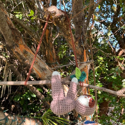 CROCHET PATTERN Hanging Sloth, Crochet Mini Sloth Pattern, Crochet Car ...