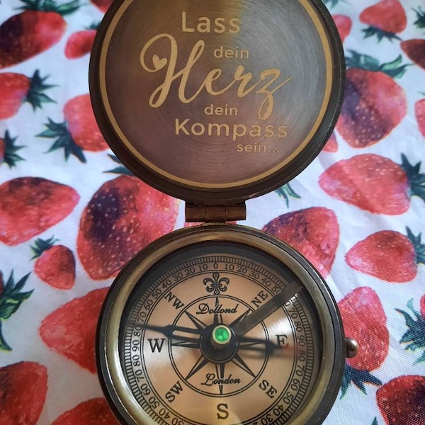 Kompass mit Gravur inkl. Lederetui personalisiertes Geschenk zur ...