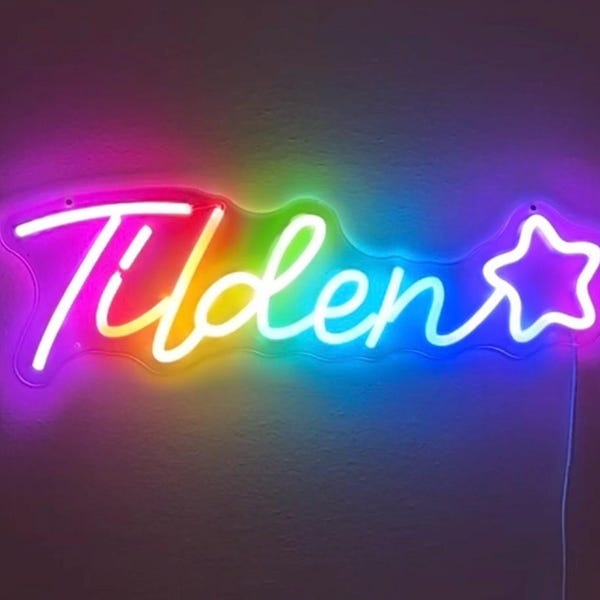 Custom Gothic Name Neon Sign, Old English Font Sign, Custom Name Neon ...