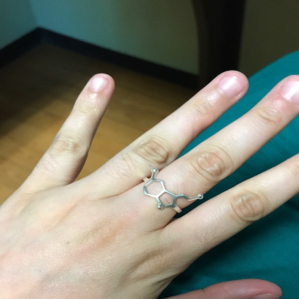 Serotonin Molecule Ring, Chemistry Ring, Molecule Happiness Ring ...