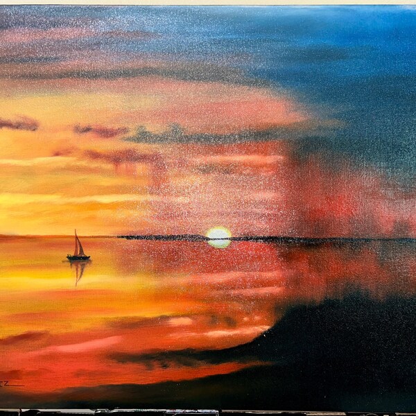 Ocean Glimmer Original Oil Painting Lapping Waves Dance in the ...