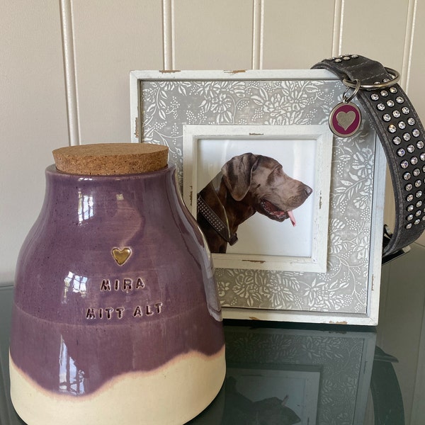 Green Pottery Pet Urn, Dog Urn, Cat Urn, Ceramic Urn for Pet, Green ...