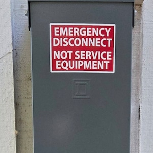 Emergency Disconnect Sticker Decal Electrician ID Label Vinyl - 4 for 1 ...