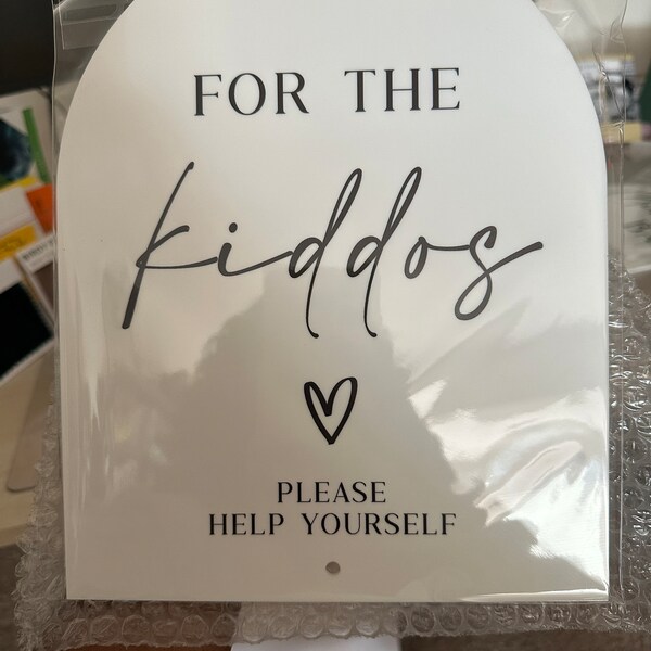 For the Kiddos Acrylic Sign, for the Kiddos Sign, Wedding Kids Table ...