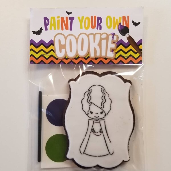 Paint Your Own Cookie Halloween Printable Bag Toppers. Set of 3 Bag ...