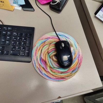 Pastel Knitting Wool Yarn Round Mousepad - Etsy