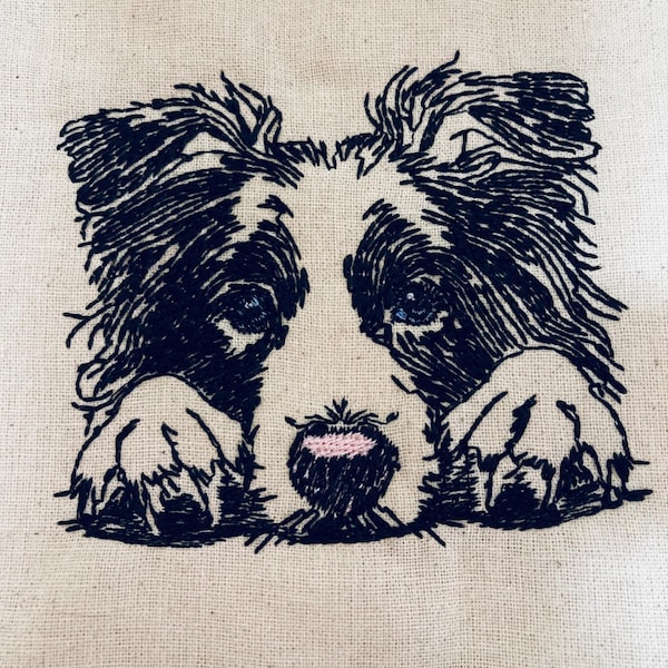 Embroidery File Australian Shepherd "rambo" Dog Realistic Commercial ...