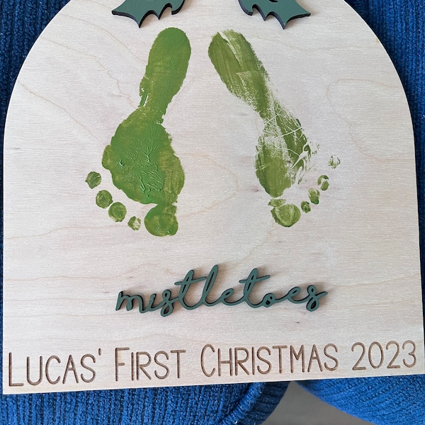 Mistletoes Baby Footprint Mistletoe Craft Baby's First Christmas Craft ...