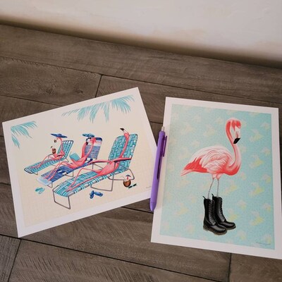 Alphabet Poster, Alphabet Print, Alphabet Artwork, Pink Flamingo ...