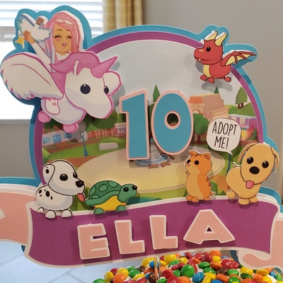 Video Game Cake Topper, Roblox Adopt Me Cake Topper, Adopt Me Cake ...