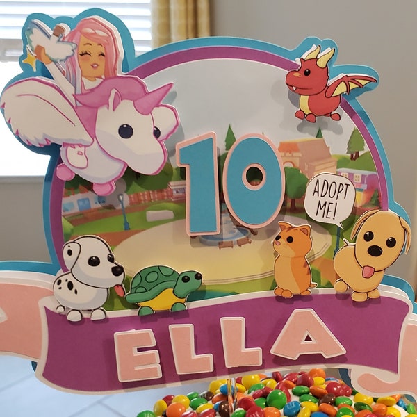 Video Game Cake Topper, Roblox Adopt Me Cake Topper, Adopt Me Cake ...