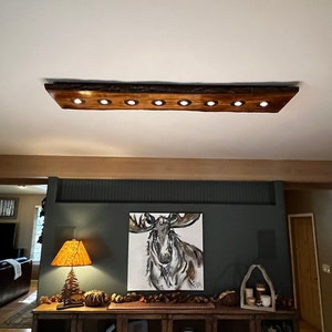 The MITCH Recessed LED Live Edge Wood Chandelier - Etsy