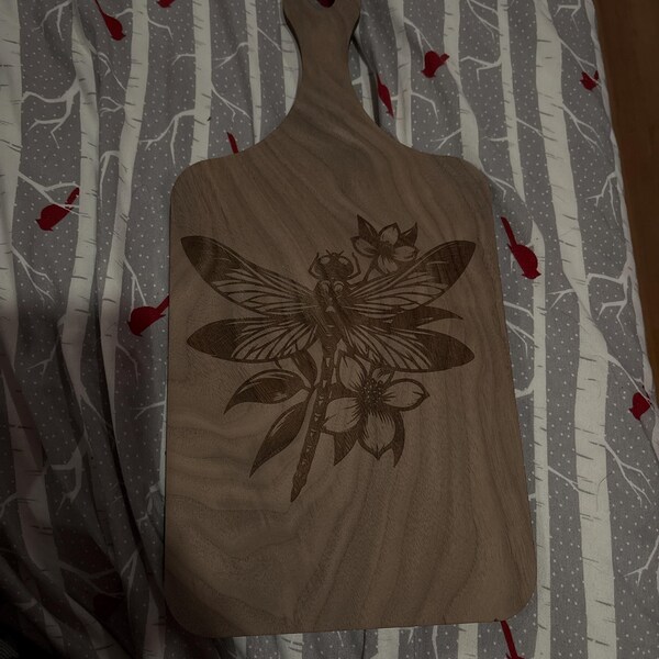 Floral Dragonfly Cutting Board, Charcuterie Board, Housewarming Gift ...