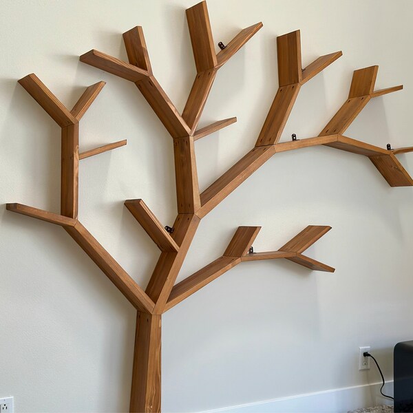 Wooden Tree Bookcases, Decorative Rustic Tree Branch Bookshelves, Book ...