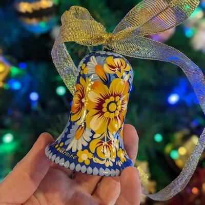 Hand Painted Ukrainian Christmas Ornament, Handmade Wooden Christmas ...